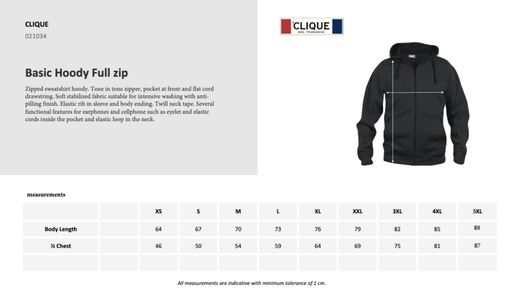 SWISSCURLING Clique Basic Hoodie Full Zip Herren – Swisscurling